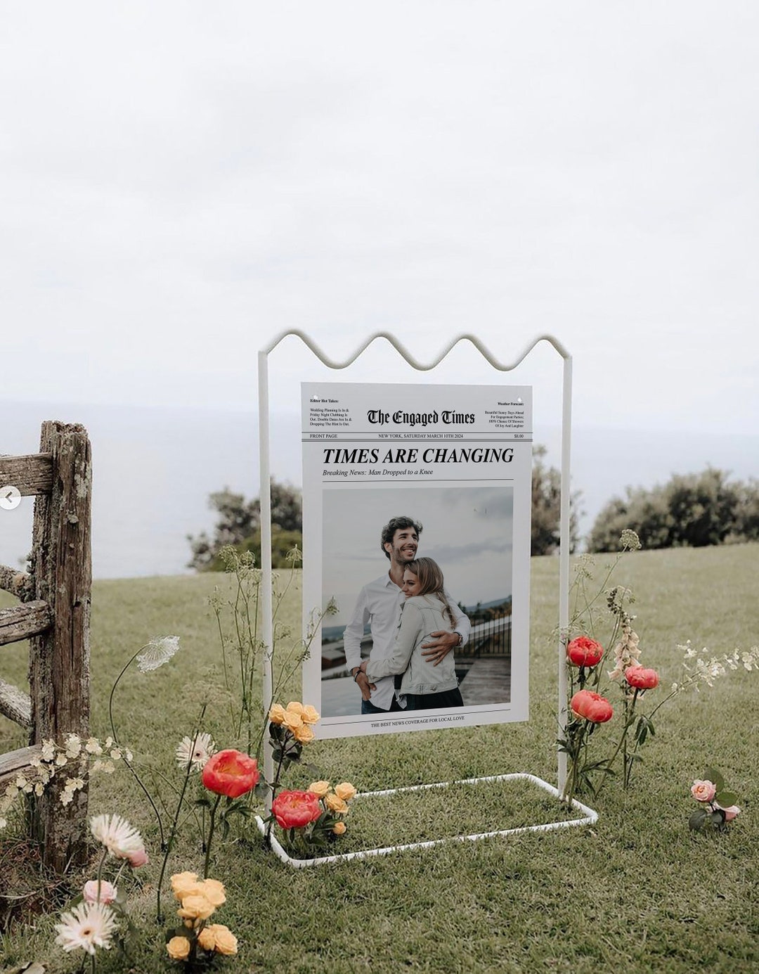 Personalized Engagement Poster *front Page News* Digital Magazine Cover ...