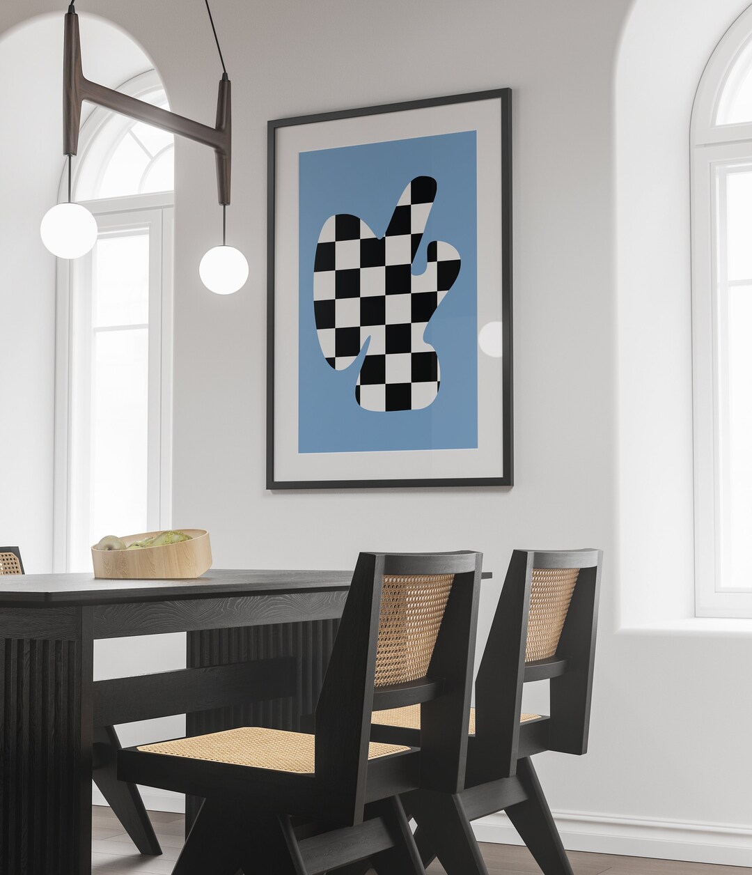 Trendy Checkered Blue Poster (multiple Sizes Available) NO WHITE BORDER ...