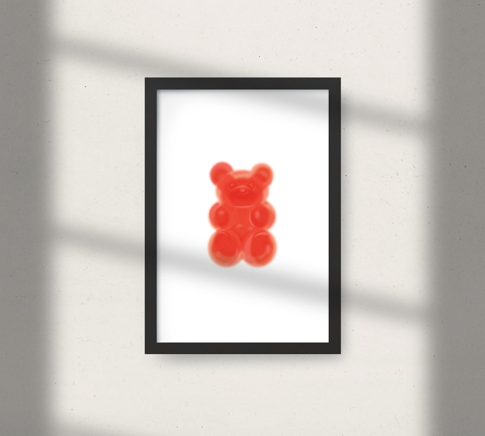 Funky Gummy Bear Digital Art Print Cherry (red) Printable Wall Art ...