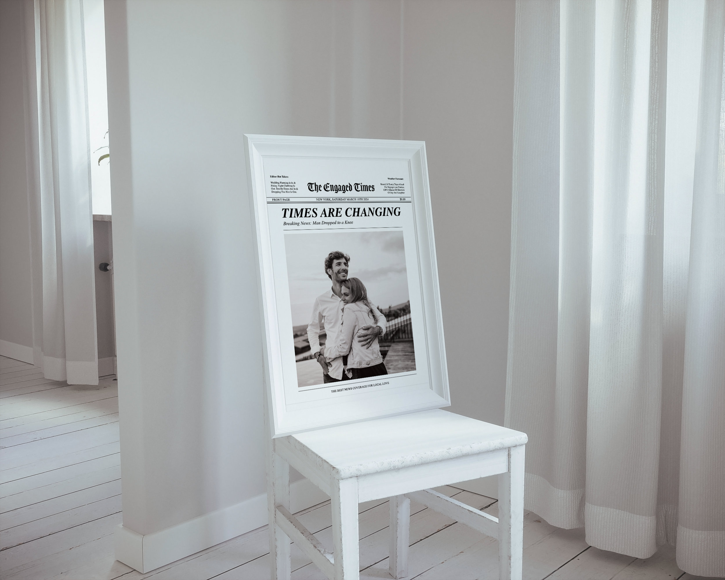 Custom Trendy Engagement Poster *front Page News* Digital Magazine ...