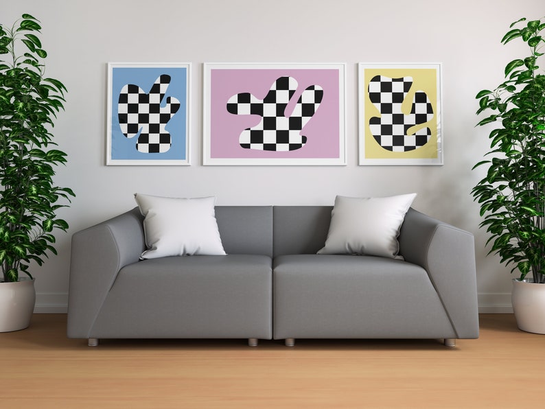 Trendy Checkered Yellow Poster (multiple Sizes Available) - Etsy
