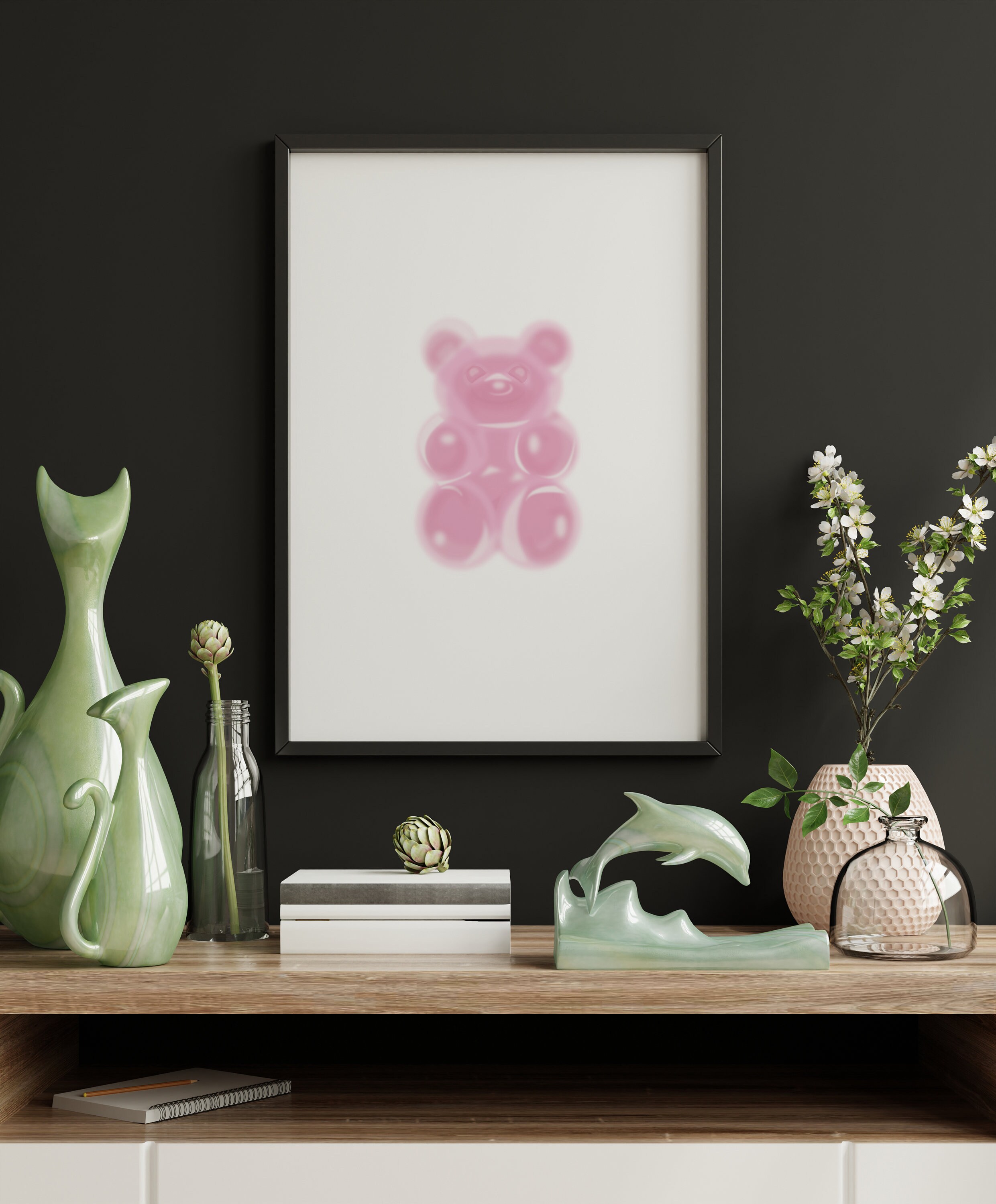Funky Gummy Bear Strawberry (light Pink) Trendy Poster (multiple Sizes ...
