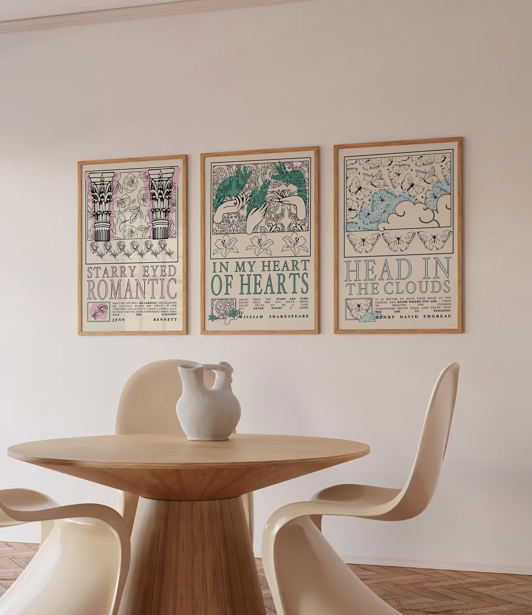 Set of 3 Renaissance Inspired Wall Art Print With Quote *RENAISSANCE ...