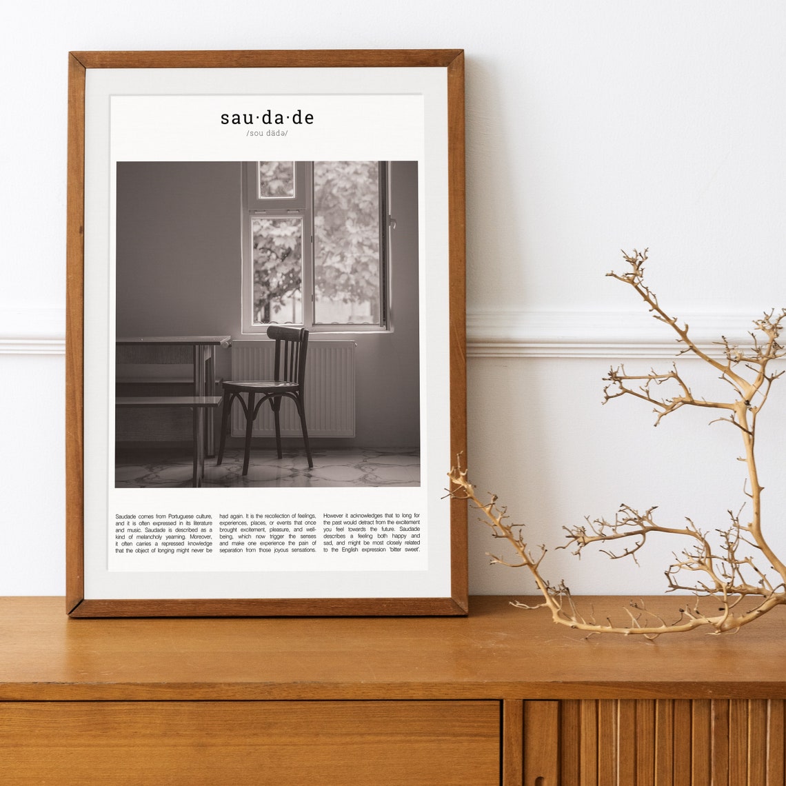 Saudade *ART POEM SERIES* Digital Download Wordy Print Black and White ...