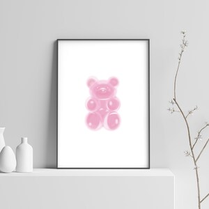 Funky Gummy Bear Strawberry (light Pink) Trendy Poster (multiple Sizes ...