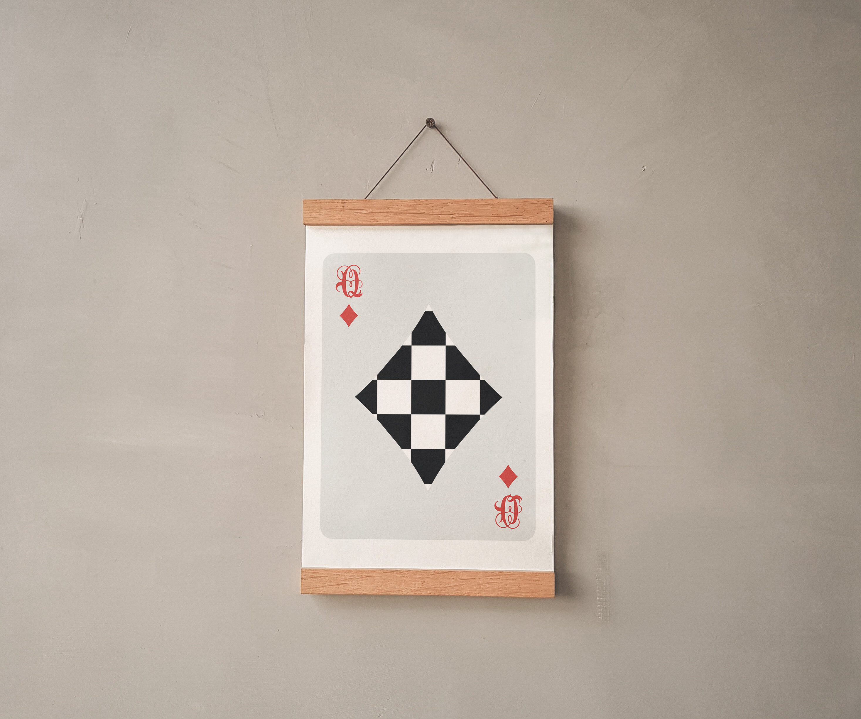 Set of 4 Classic Queen Playing Card Wall Art Print Playing - Etsy