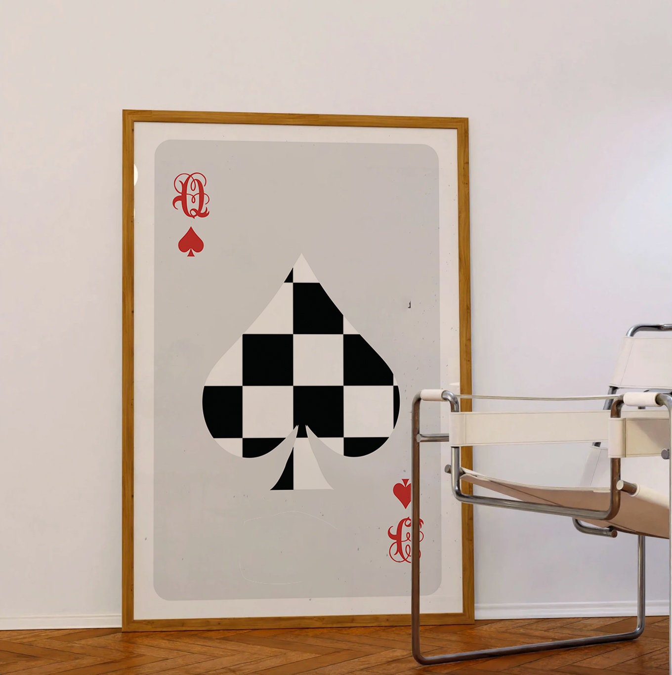 Set of 4 Classic Queen Playing Card Wall Art Print Playing - Etsy