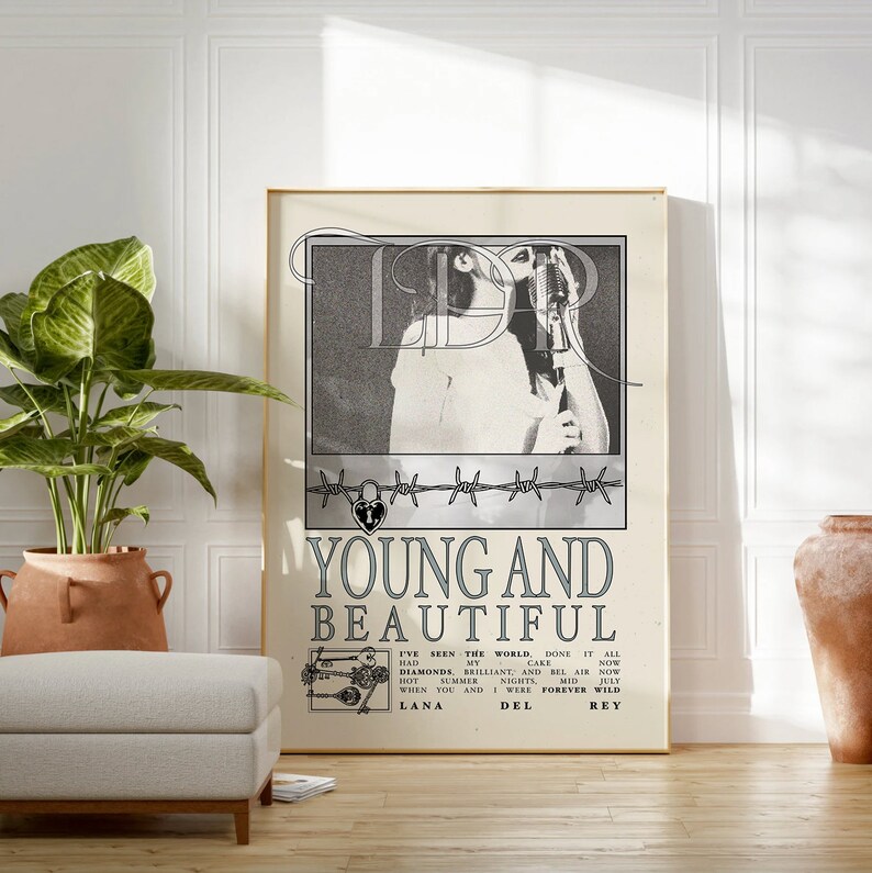 Fan Art Lana Del Rey Inspired Wall Art Print With Lyrics - Etsy
