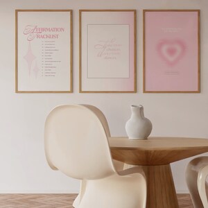 Set of 3 Pink Poster Set | Affirmation Poster | Gradient Poster Set ...