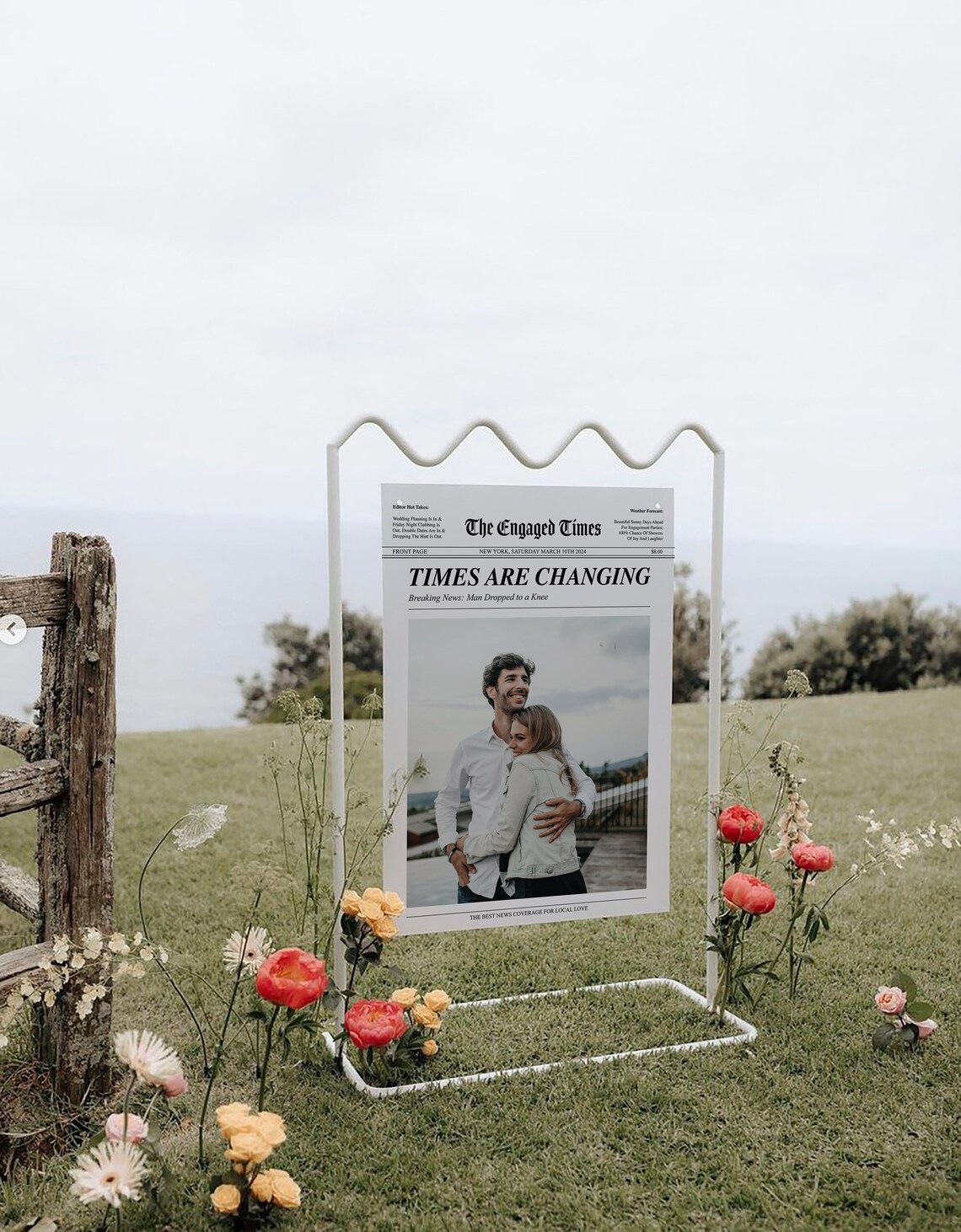 Custom Trendy Engagement Poster *front Page News* Digital Magazine ...