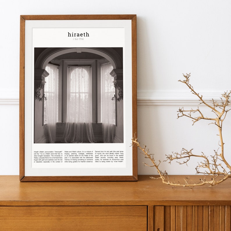 Hiraeth *ART POEM SERIES* Digital Download Wordy Print Black and White ...