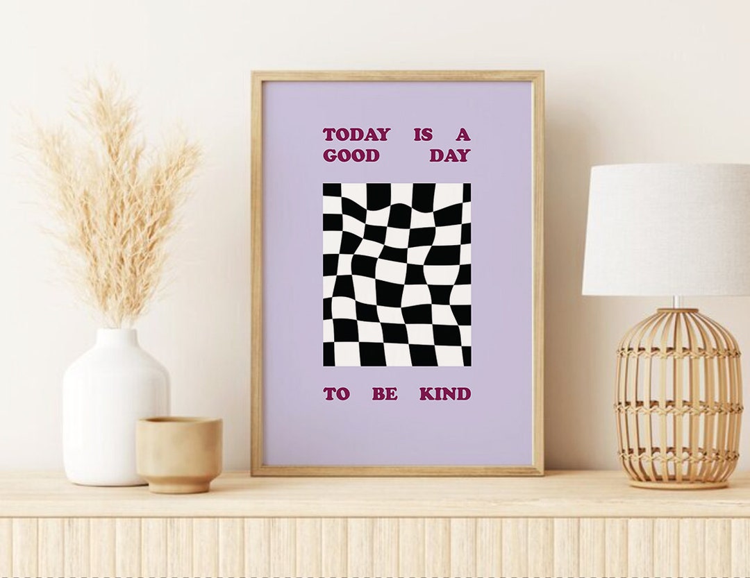 Wavy Checkered Motivational Mental Health Wall Art *MY THERAPIST SAYS ...