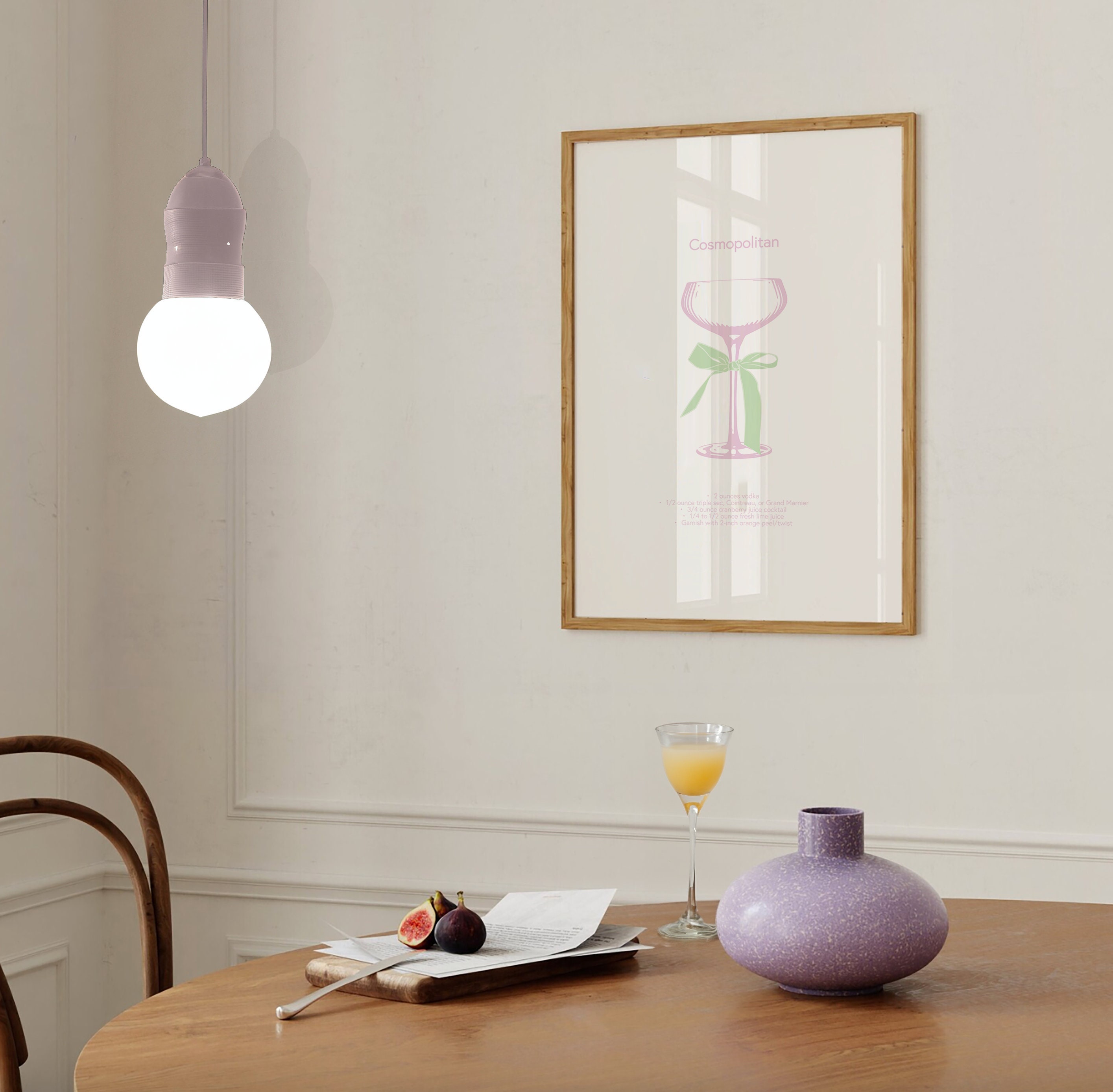 Cosmo Cocktail Recipe Glass With Bow *it Girl* Digital Art Print Pastel ...