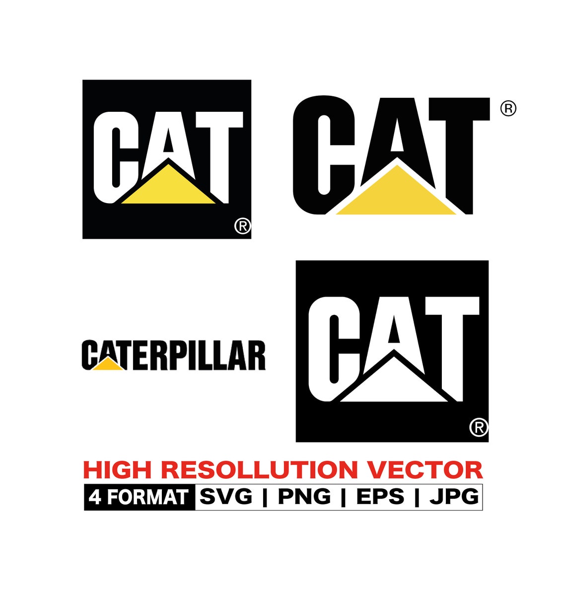 CATERPILLAR Logos SVG EPS Png Jpg Instant Download | Etsy