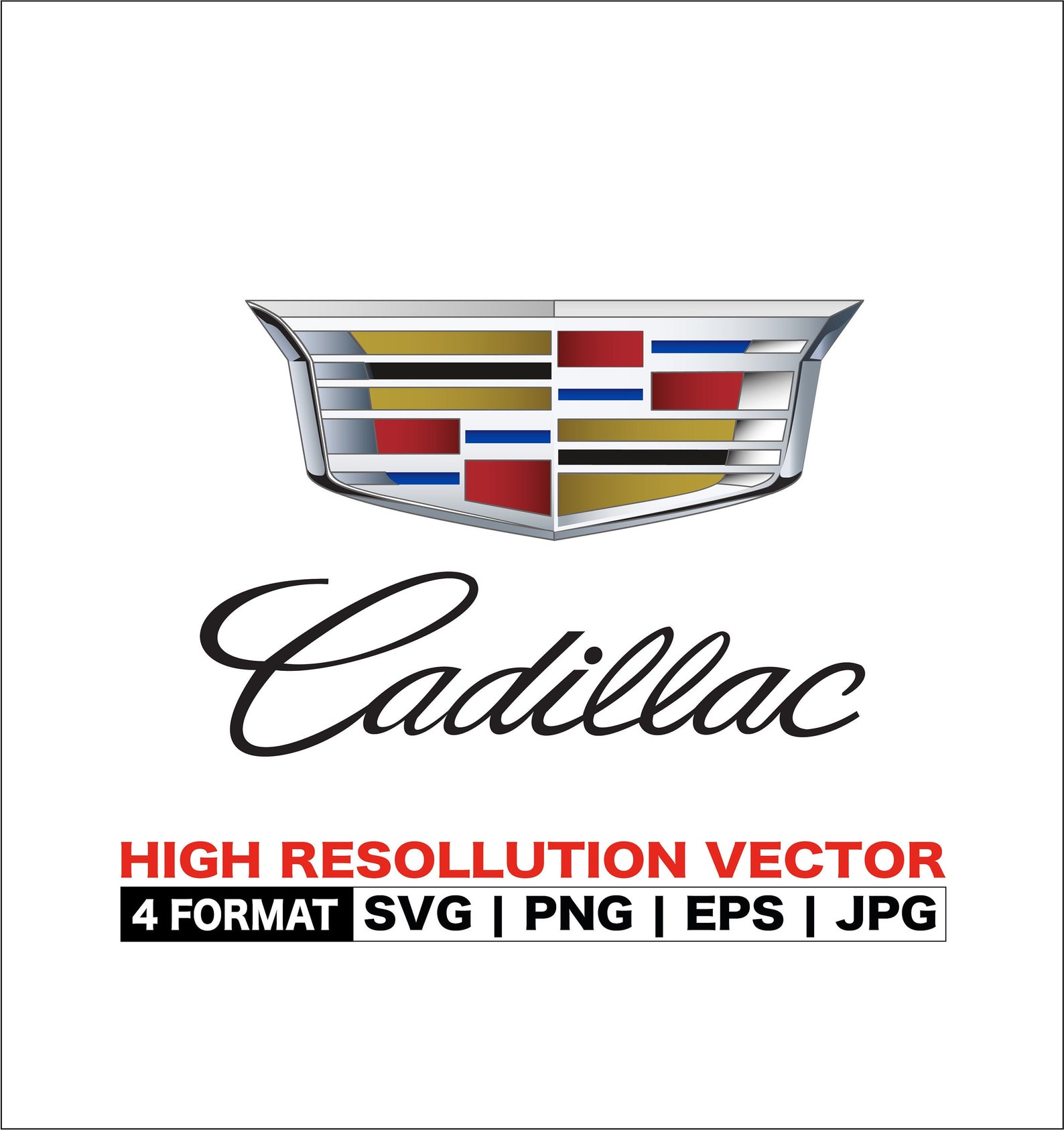 CADILLAC Logo SVG EPS Png Jpg Instant Download | Etsy