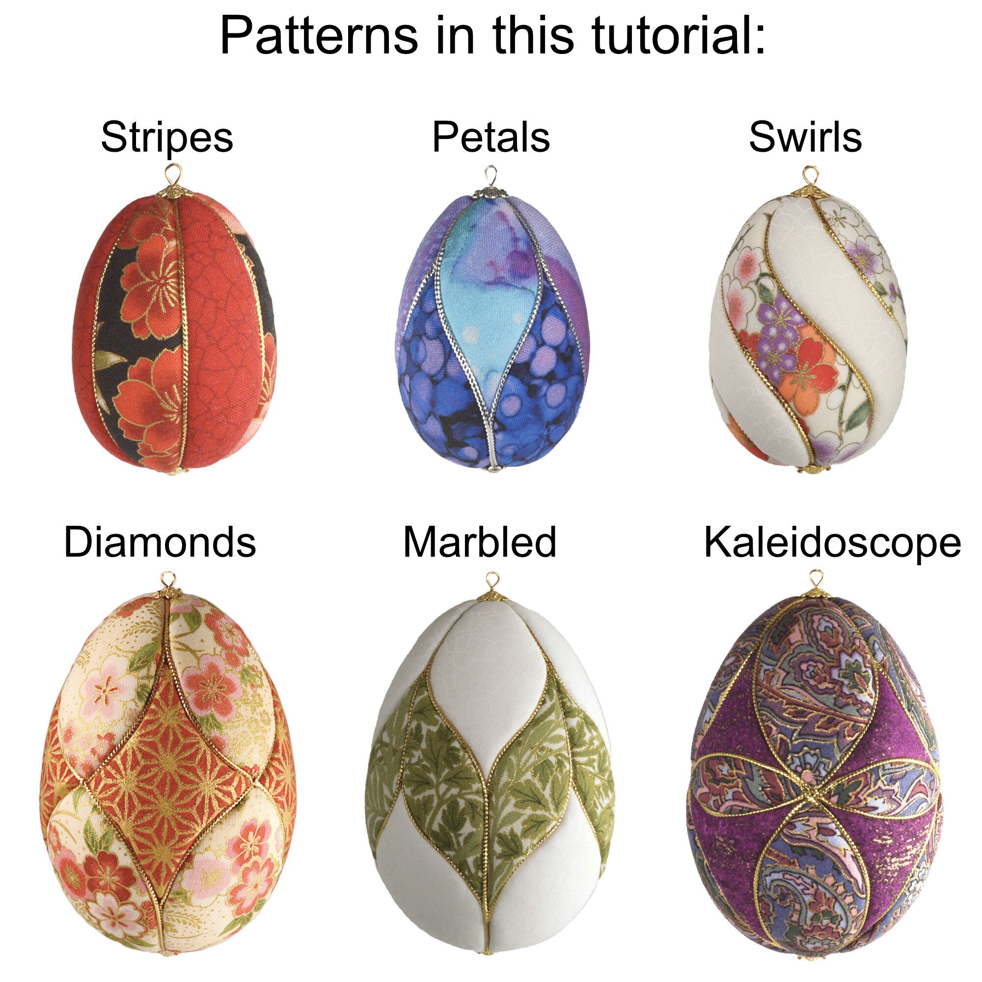 Tutorial and Pattern Collection for Kimekomi Egg Ornaments - Etsy