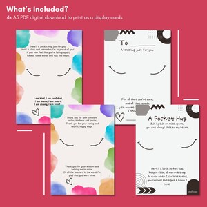 Display Card for Pocket Hug Student Gift From Teacher Gift Poem Card ...