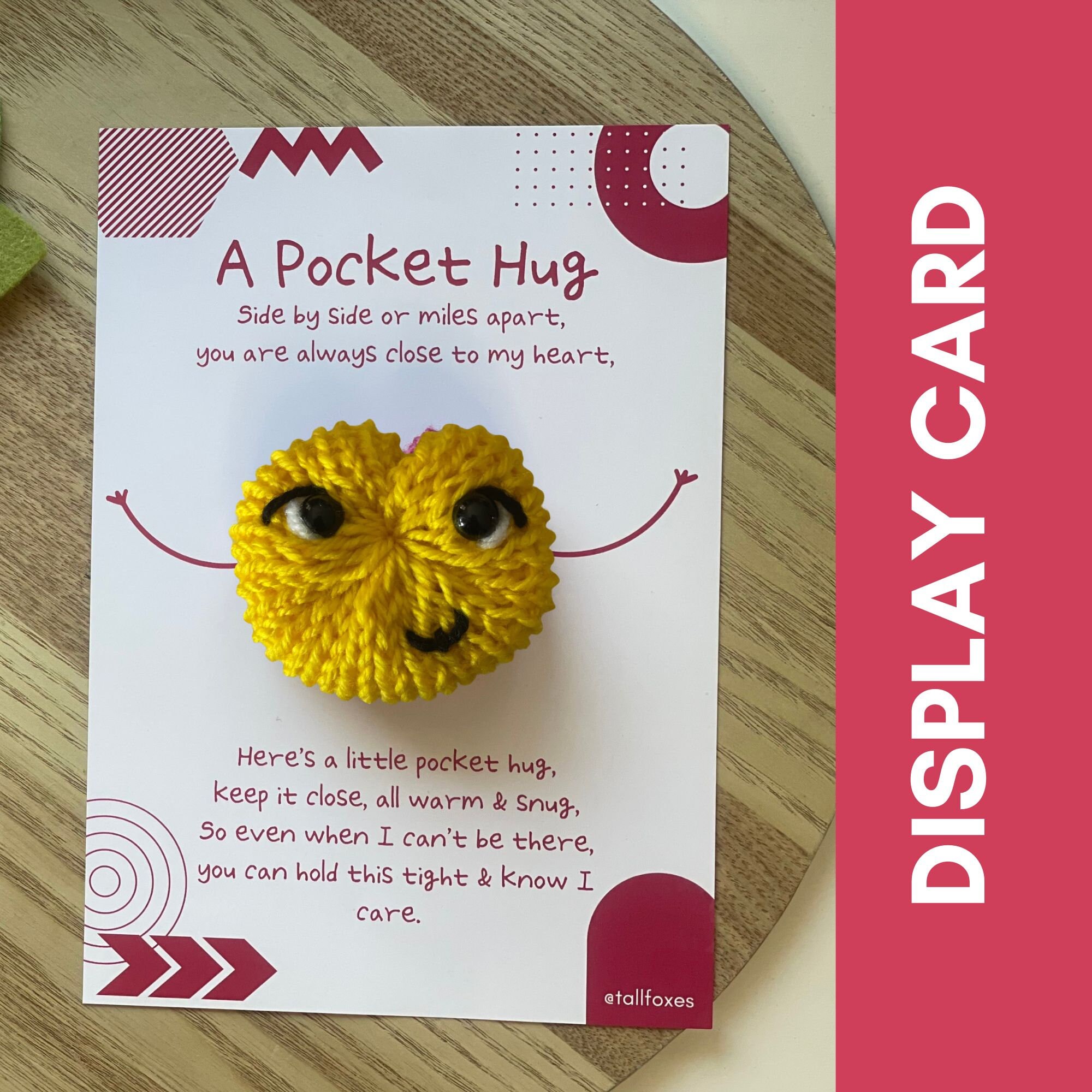 Pocket Hug Display Card for Gift for Her Poem Grateful Quote Printable ...