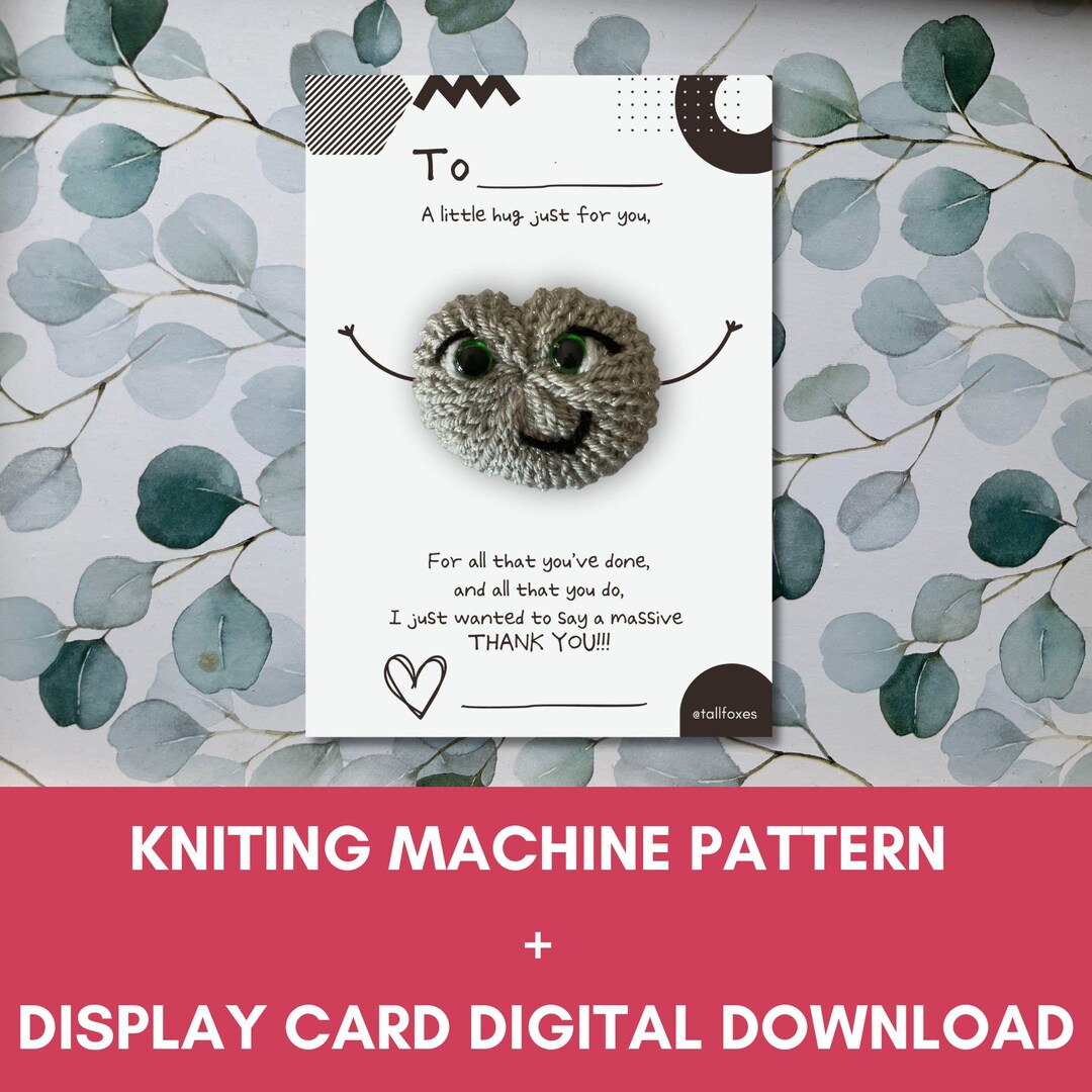 Knitting Machine Pattern: Pocket Hug Heart With Poem (digital Download ...
