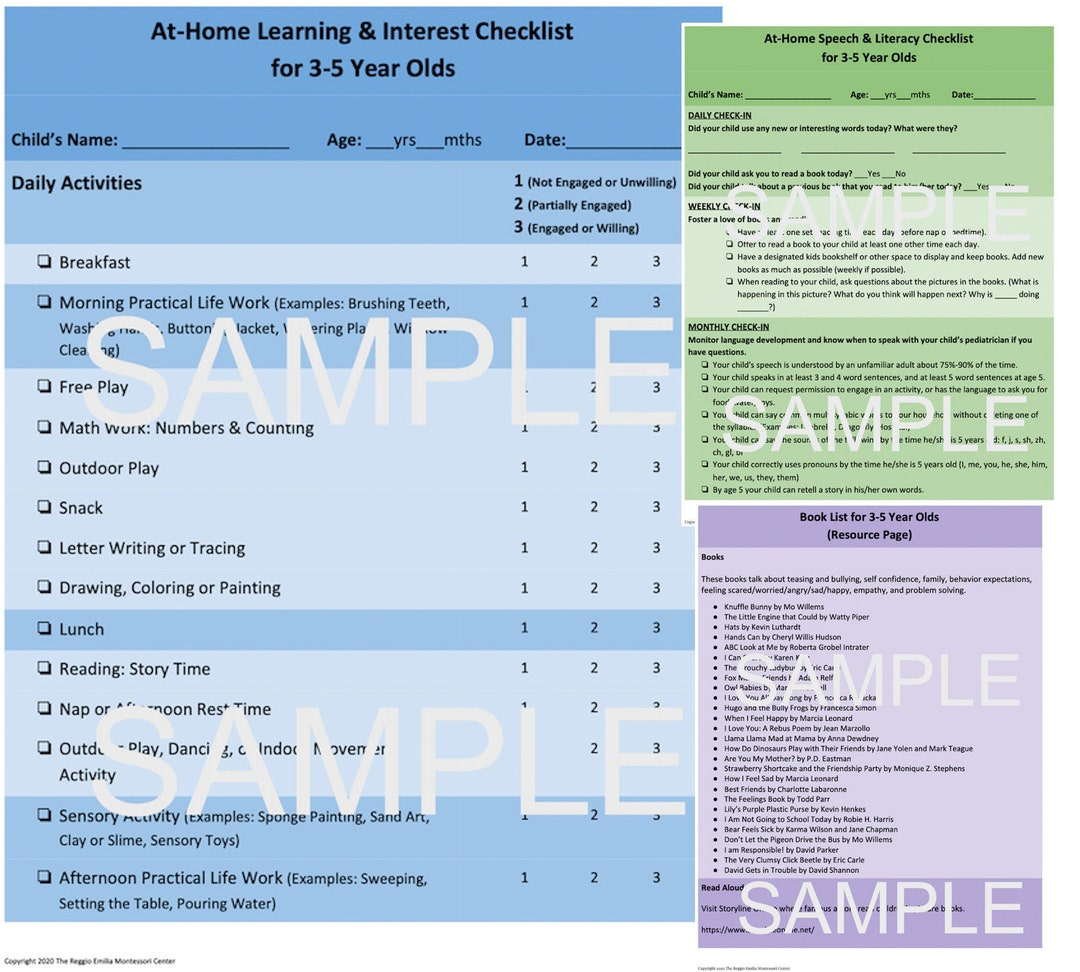 At Home Preschool Schedule & Language Checklist - Etsy
