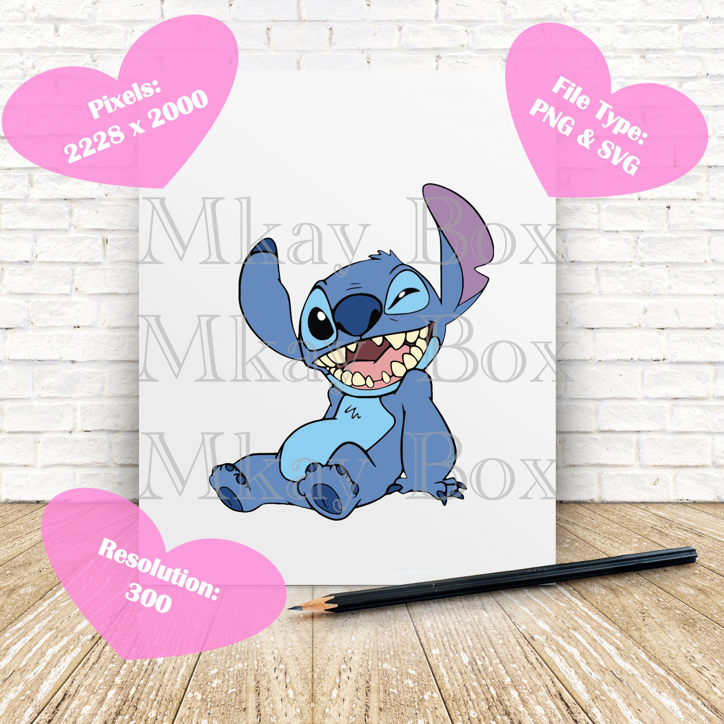 Stitch sentado PNG SVG EN CAPAS - Etsy México