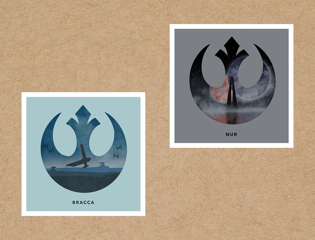 Star Wars Rebel Alliance Symbol Planets Prints | Etsy
