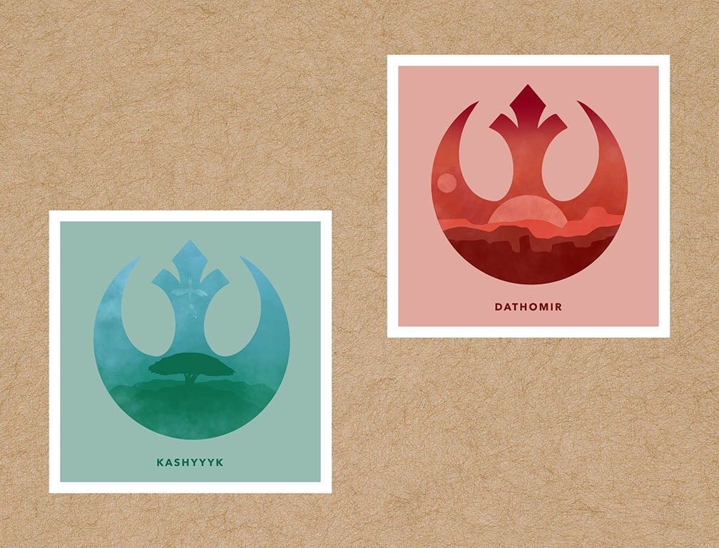 Star Wars Rebel Alliance Symbol Planets Prints | Etsy