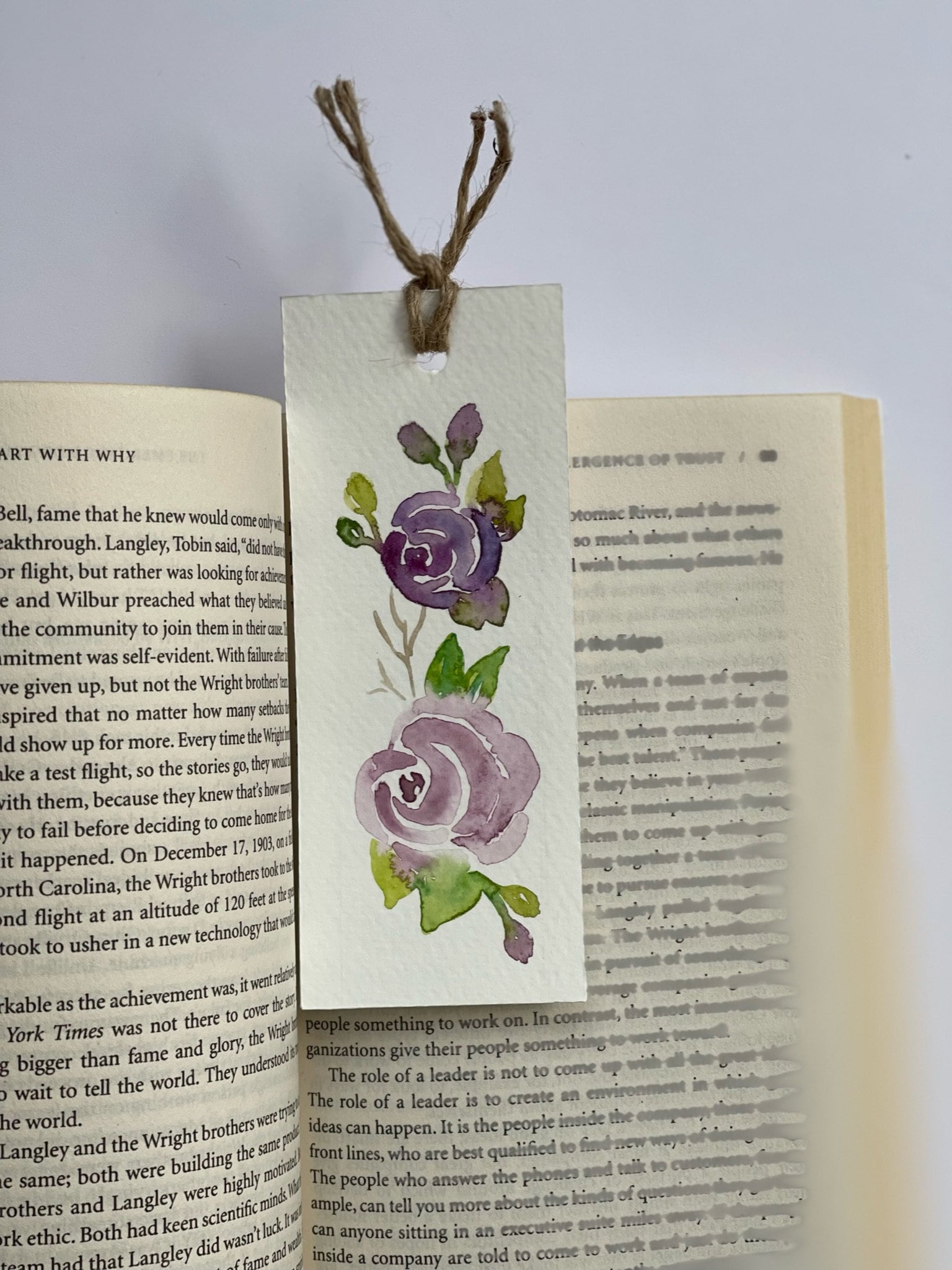 Hand-painted Bookmarks, Watercolor Art, Flower Artwork- Original ...