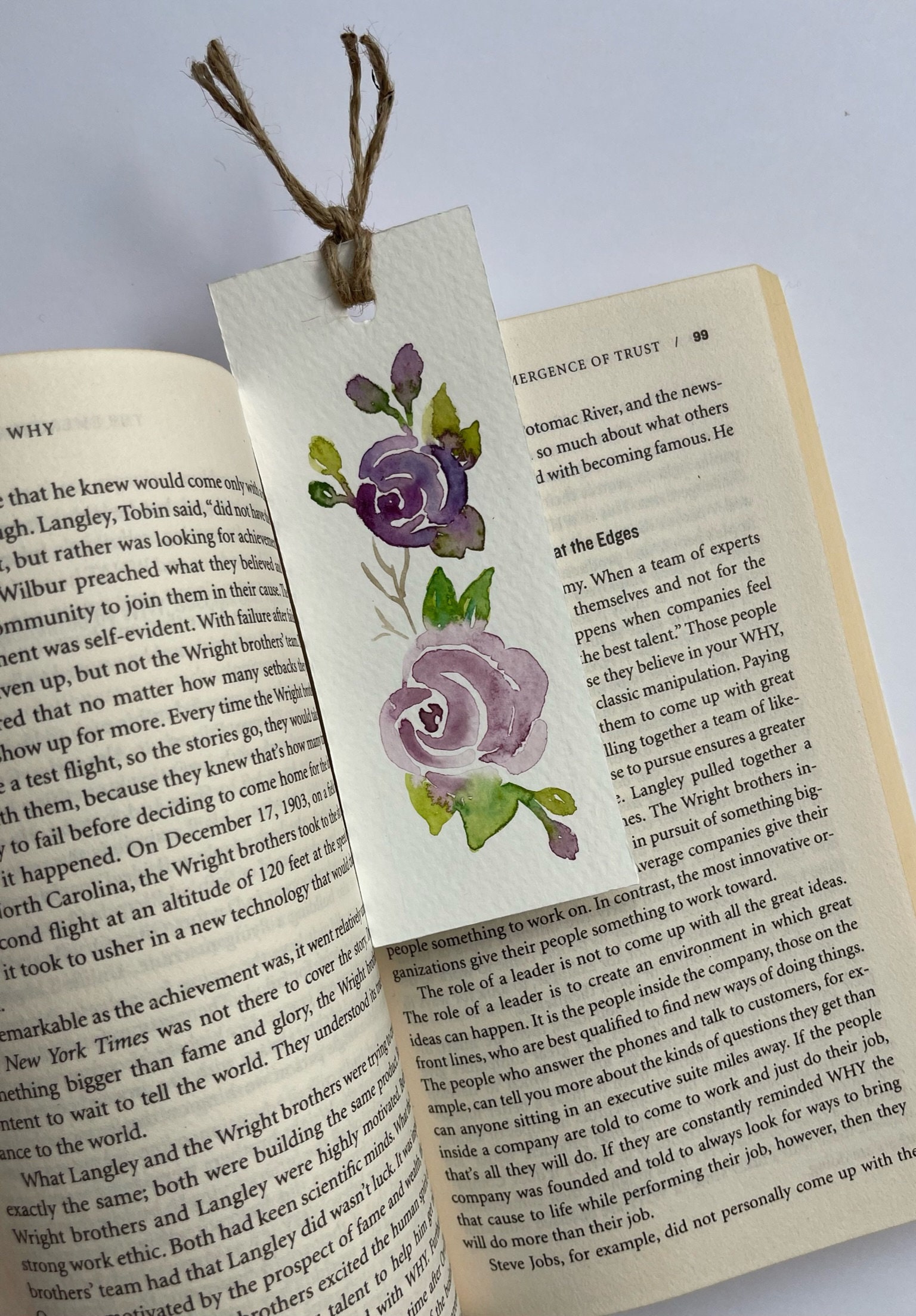 Hand-painted Bookmarks, Watercolor Art, Flower Artwork- Original ...