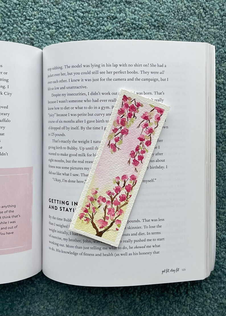 Spring Hand-painted Bookmarks Watercolor Art Flower Artwork Original ...