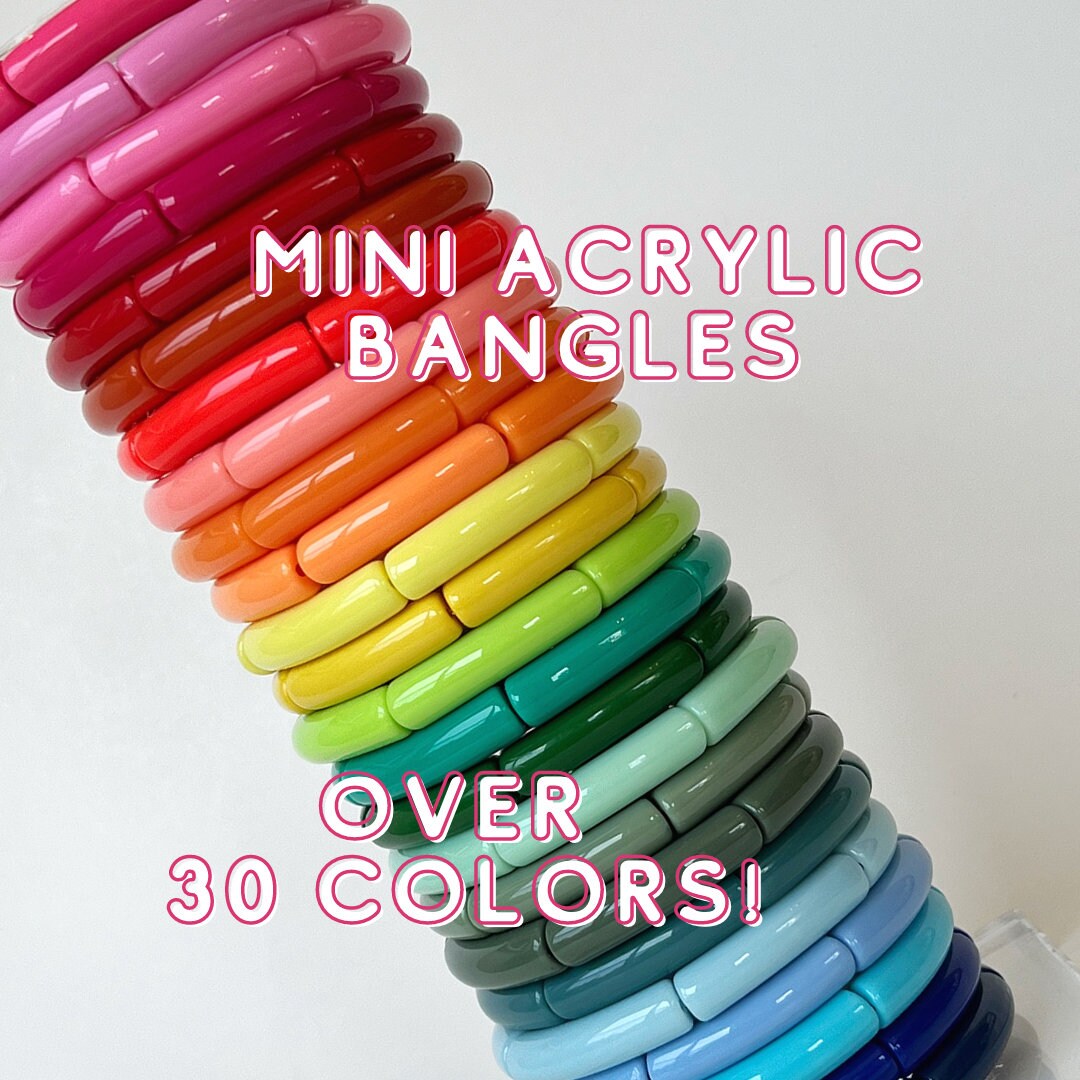 Thin Acrylic Tube Bracelet, Acrylic Bracelet Waterproof, Rainbow ...