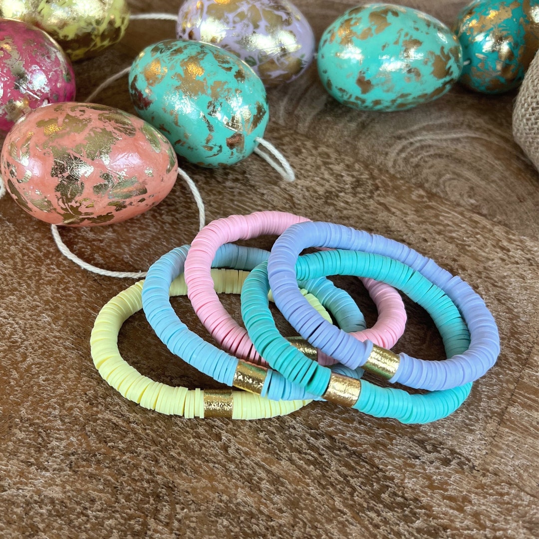 Spring Heishi Disc Bracelet Stack | Colorful Spring Gifts for Her ...