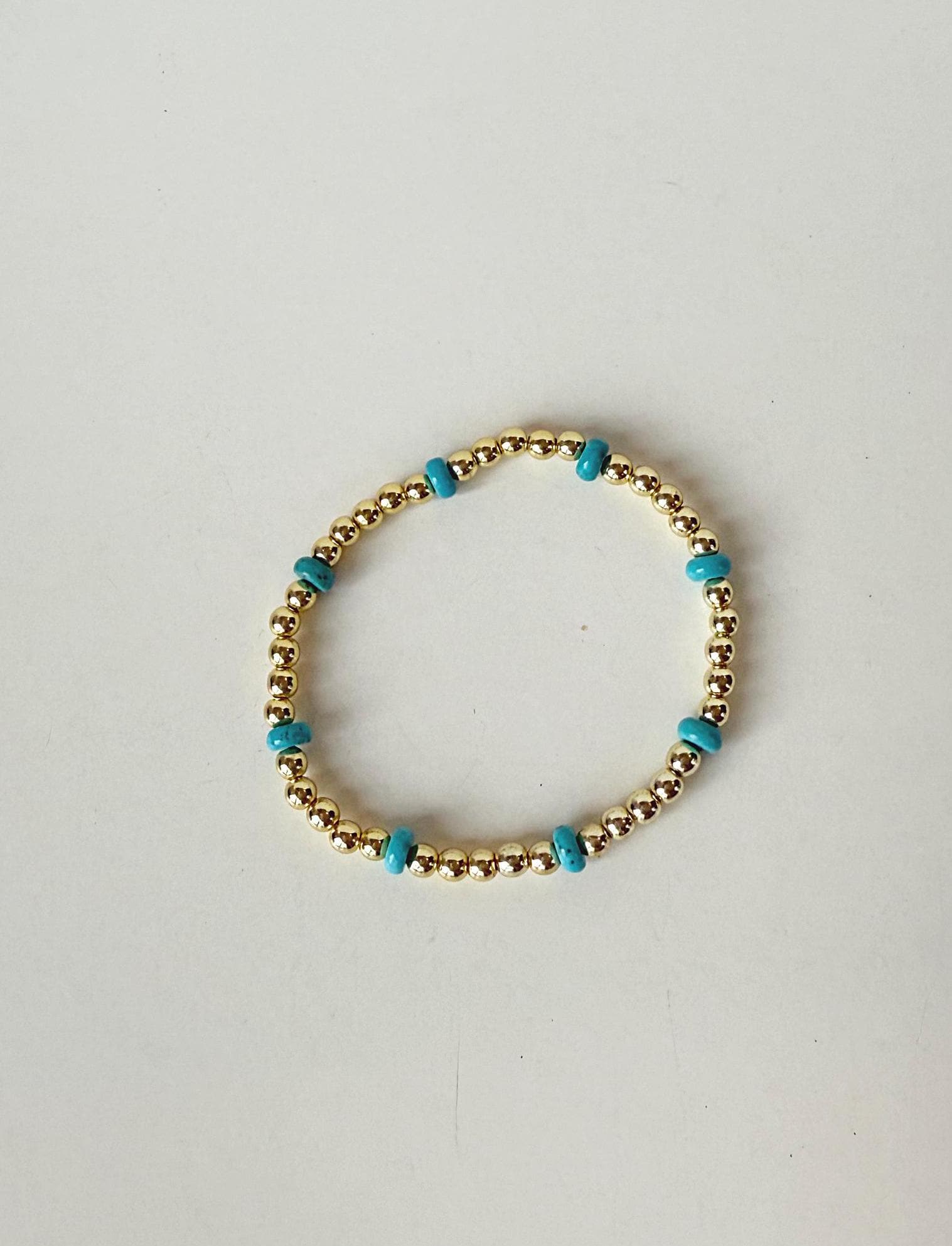Turquoise and Gold Ball Stacking Bracelets, Turquoise and Gold Bracelet ...