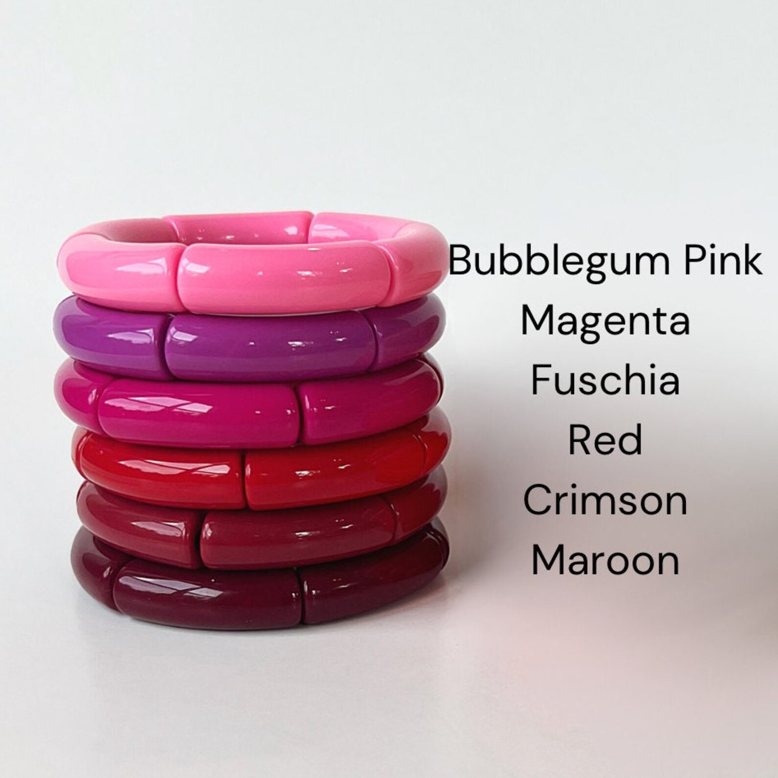 Acrylic Tube Bracelet | Colorful Acrylic Bracelet Stack | Summer ...
