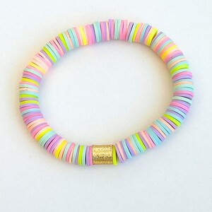 Pastel Rainbow Bracelet Set, Spring Gifts for Women, Clay Bead ...