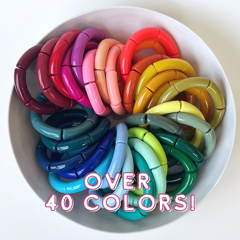 Acrylic Tube Bracelet | Colorful Acrylic Bracelet Stack | Summer ...
