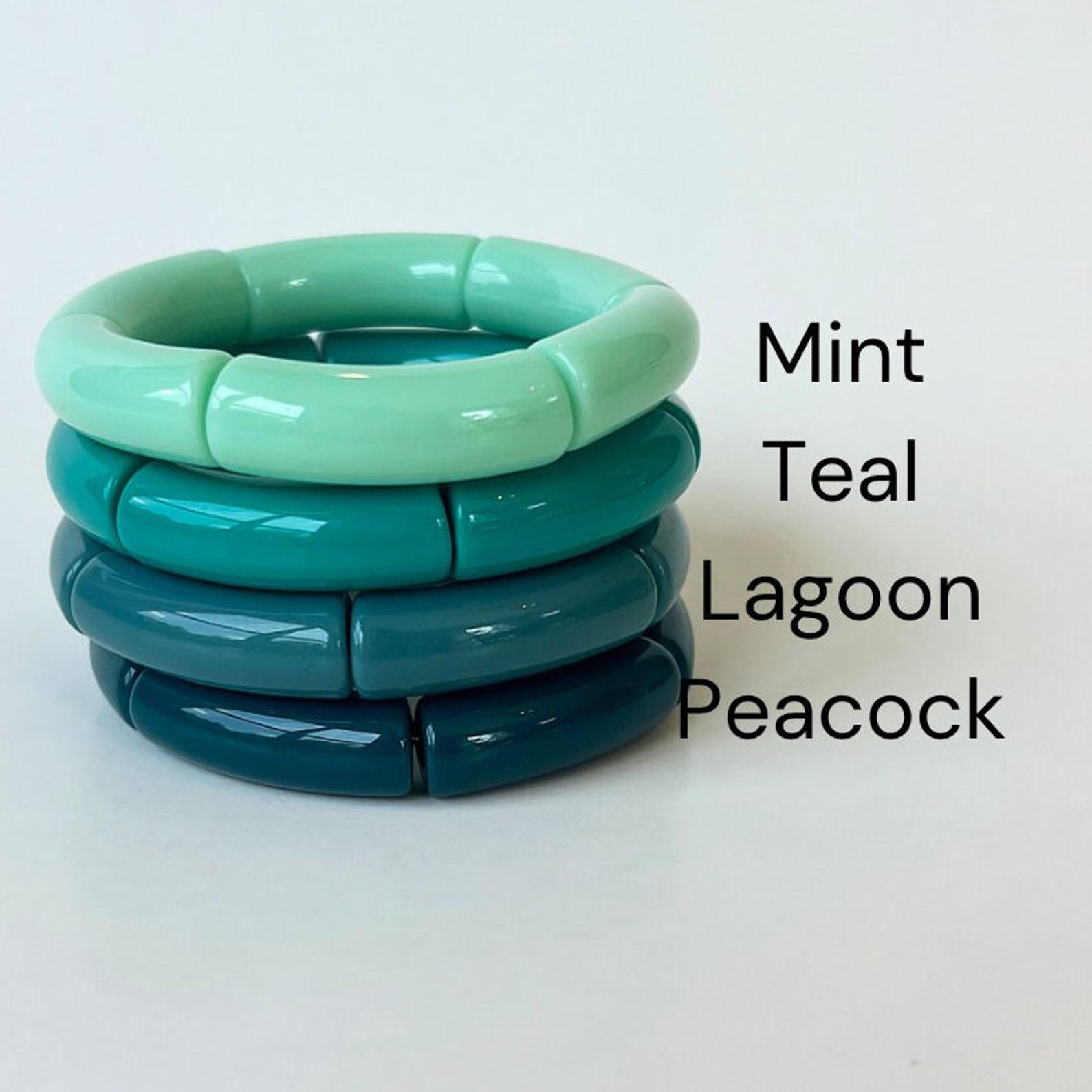 Acrylic Tube Bracelet | Colorful Acrylic Bracelet Stack | Summer ...