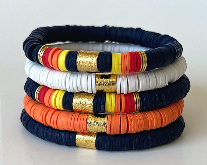 ASTROS Stack // HTX Stack // Astros Bracelets // Gift for Her // 8 Mm ...