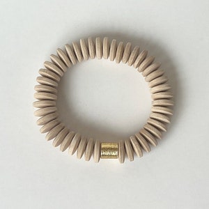 GAME DAY Maroon and White Heishi Bracelet Stack | Maroon White Wood ...