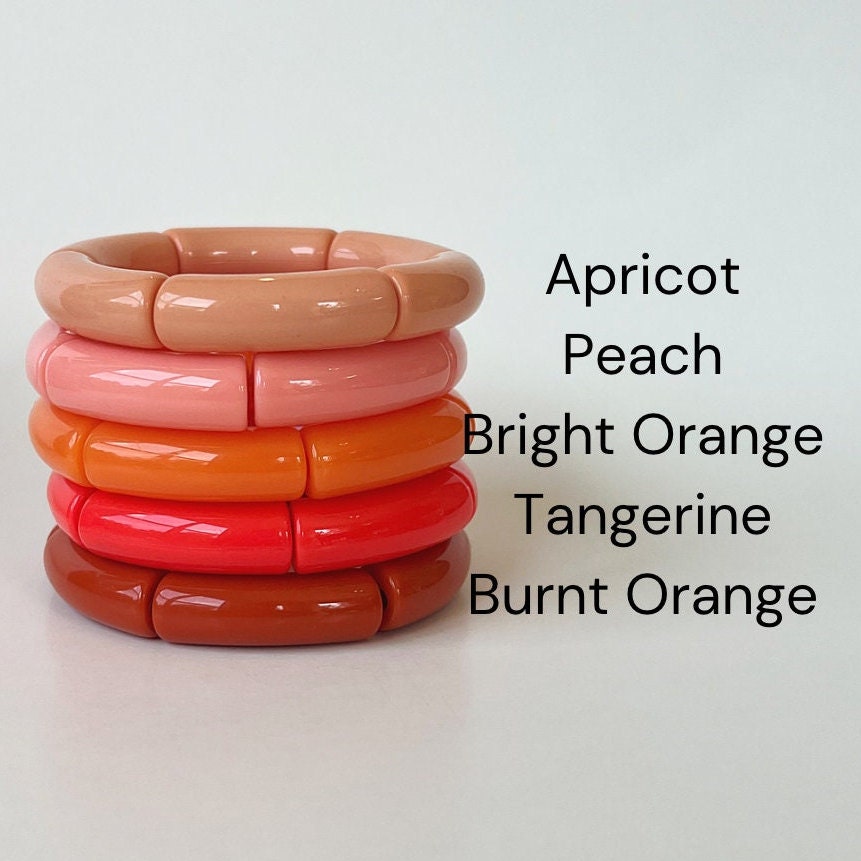 Acrylic Tube Bracelet | Colorful Acrylic Bracelet Stack | Summer ...