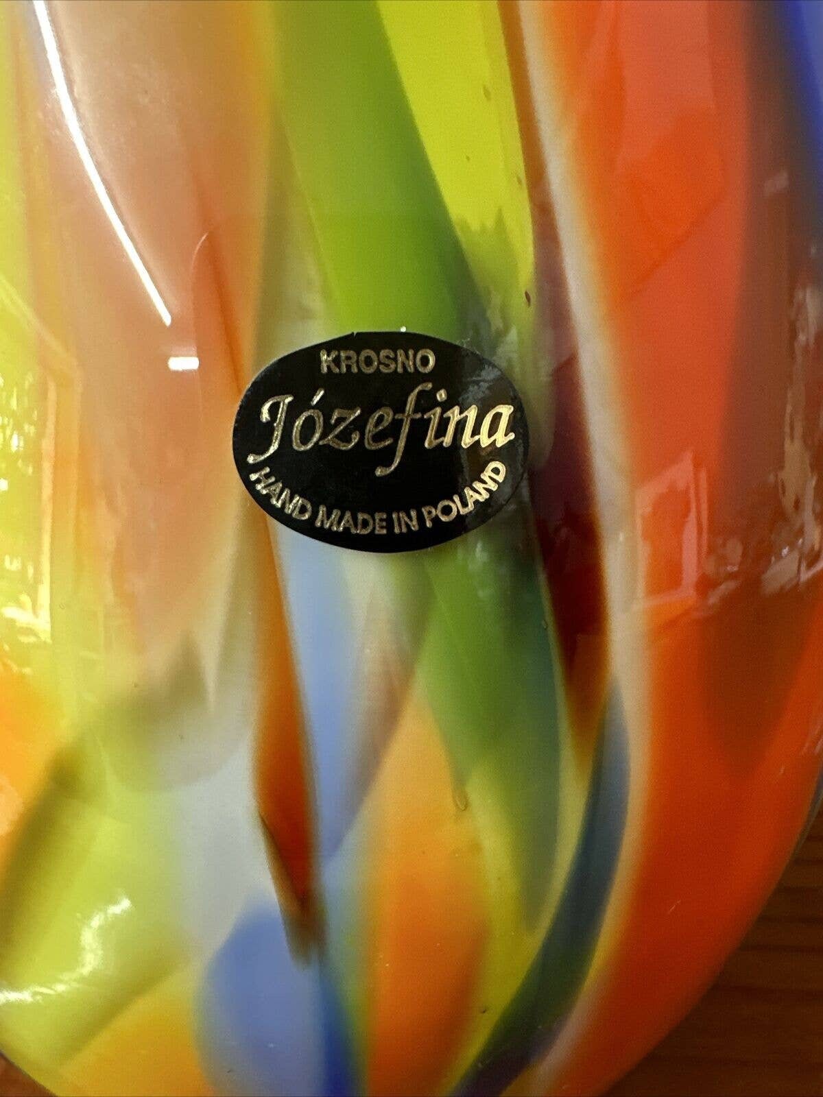 Krosno Jozefina Poland Hand Blown Art Multicolor Rainbow Glass - Etsy