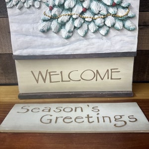 Christmas Tree Seasons Greetings Welcome Sign 20x12” in Box - Etsy