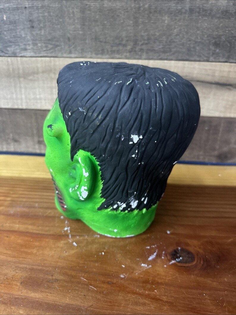 Vintage Solid Chalkware Plaster Frankenstein Monster Head 1972 -paint ...