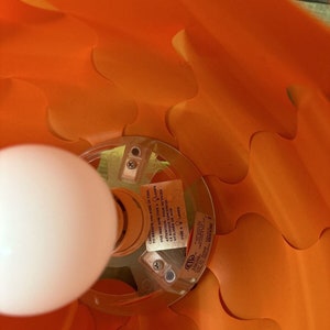 Vintage IKEA Gunner Jenson Fillsta Table Origami Lamp Orange Shade ...