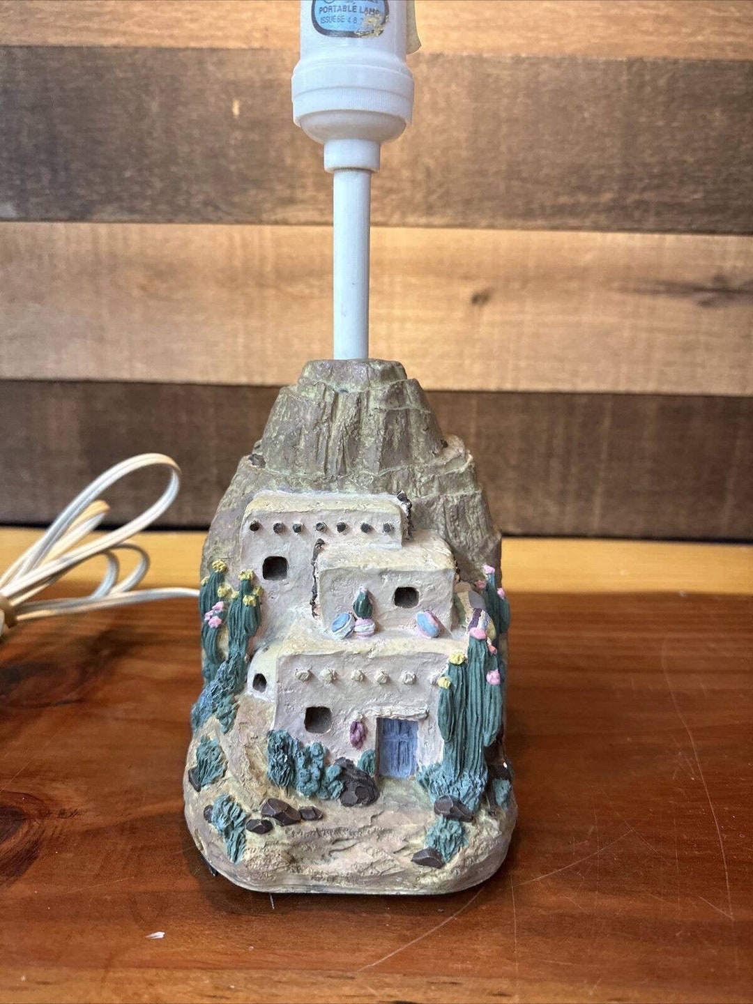 1994 Figi Graphics Southwest Aztec Table Lamp Native Pueblo Casa Adobe ...