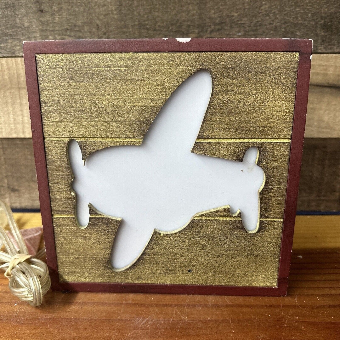 Mastercraft Wooden Box Cut Out of Airplane Light - Etsy