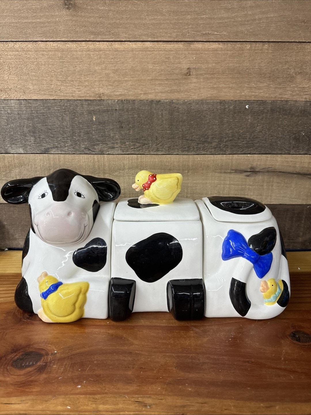 Vintage Coco Dowley Cow Holstein 3 Piece Cookie Jar Set -flaw - Etsy