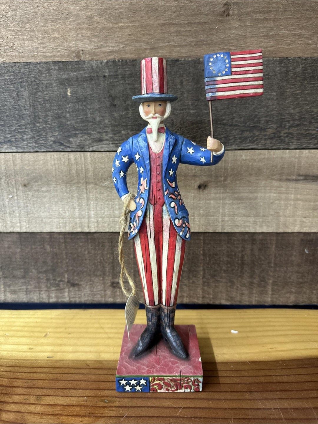Jim Shore Proudly Patriotic Uncle Sam With Flag Heartwood Creek 11” in ...