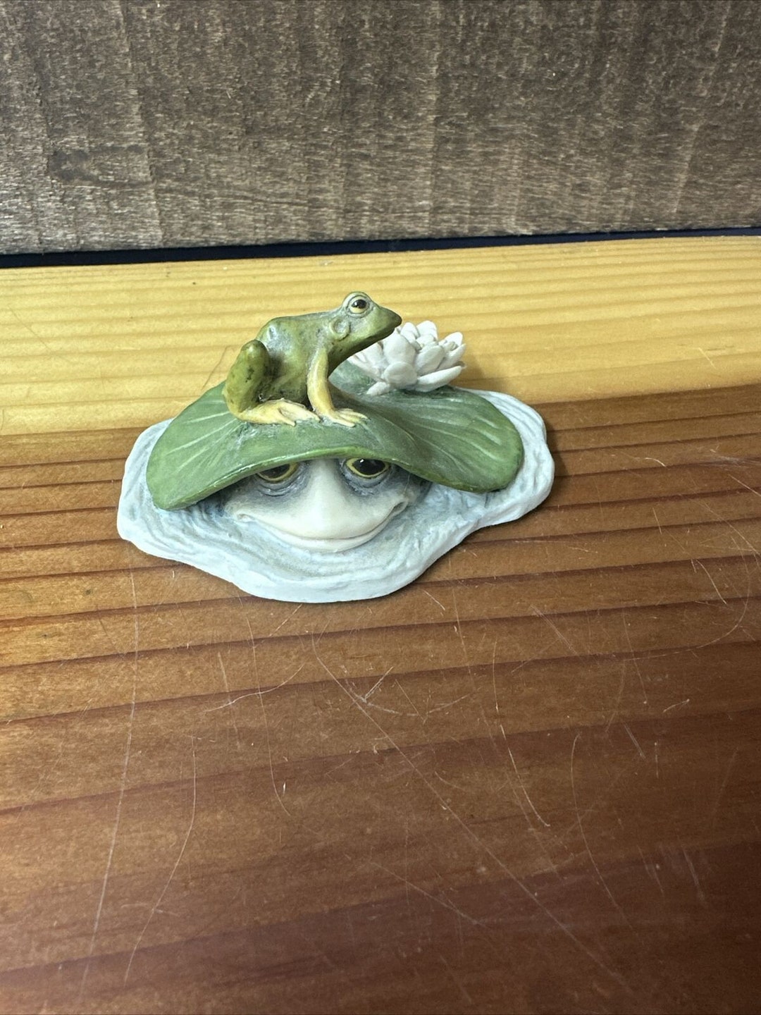 Vtg Lowell Davis “huh” Frog on Lily Pad Toad Underneath 1983. Schmid ...