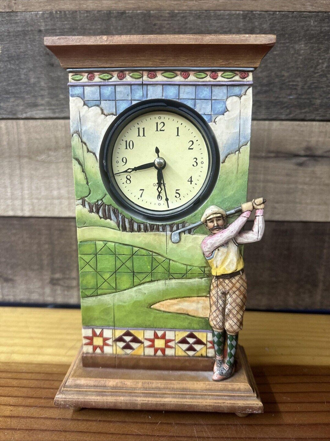 Jim Shore Heartwood Creek Golf Player Mantle Clock -clock Doesn’t Work ...
